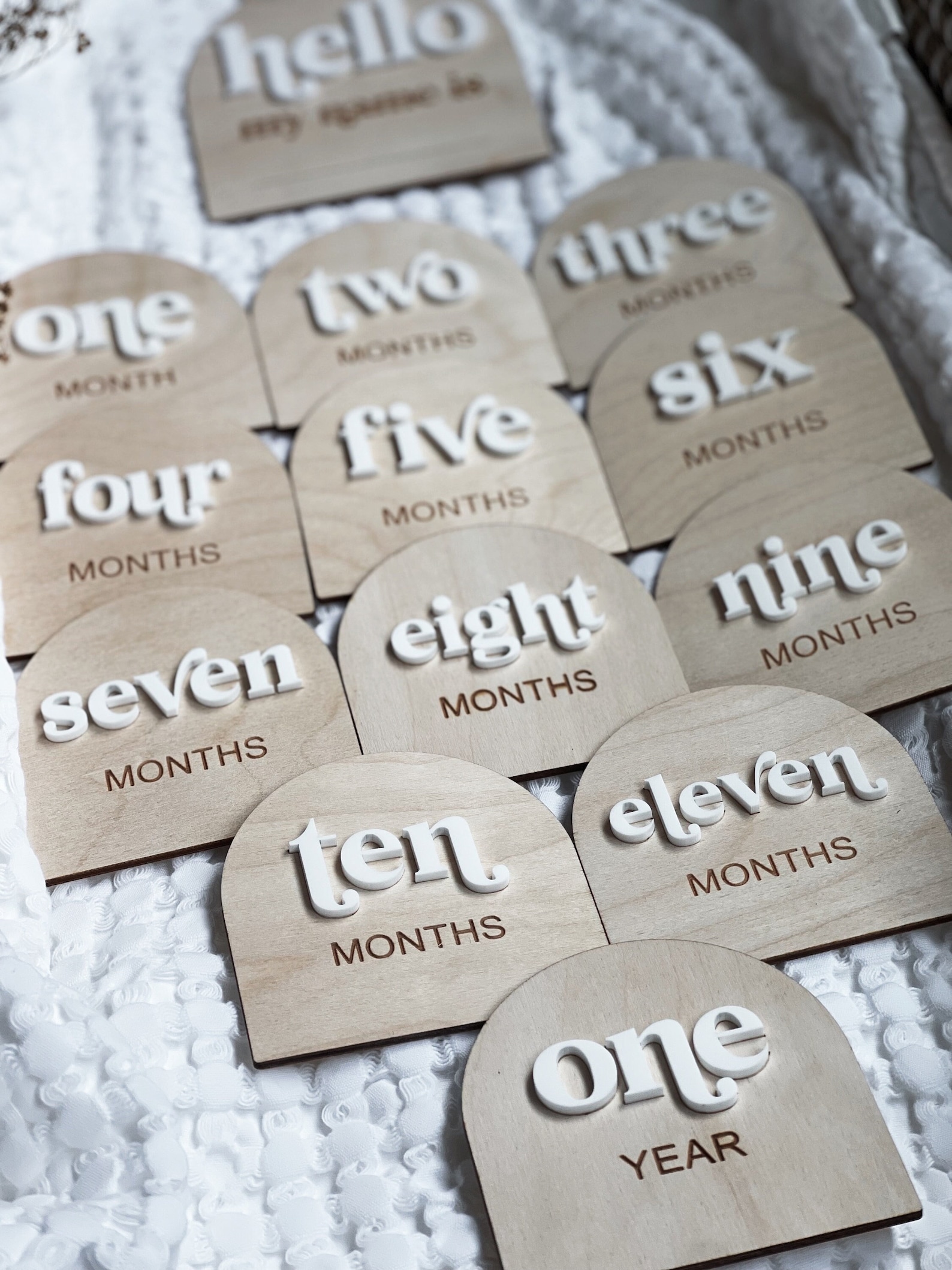 Arched Baby Milestone Markers, Baby Milestone Photo Prop, Wooden ...