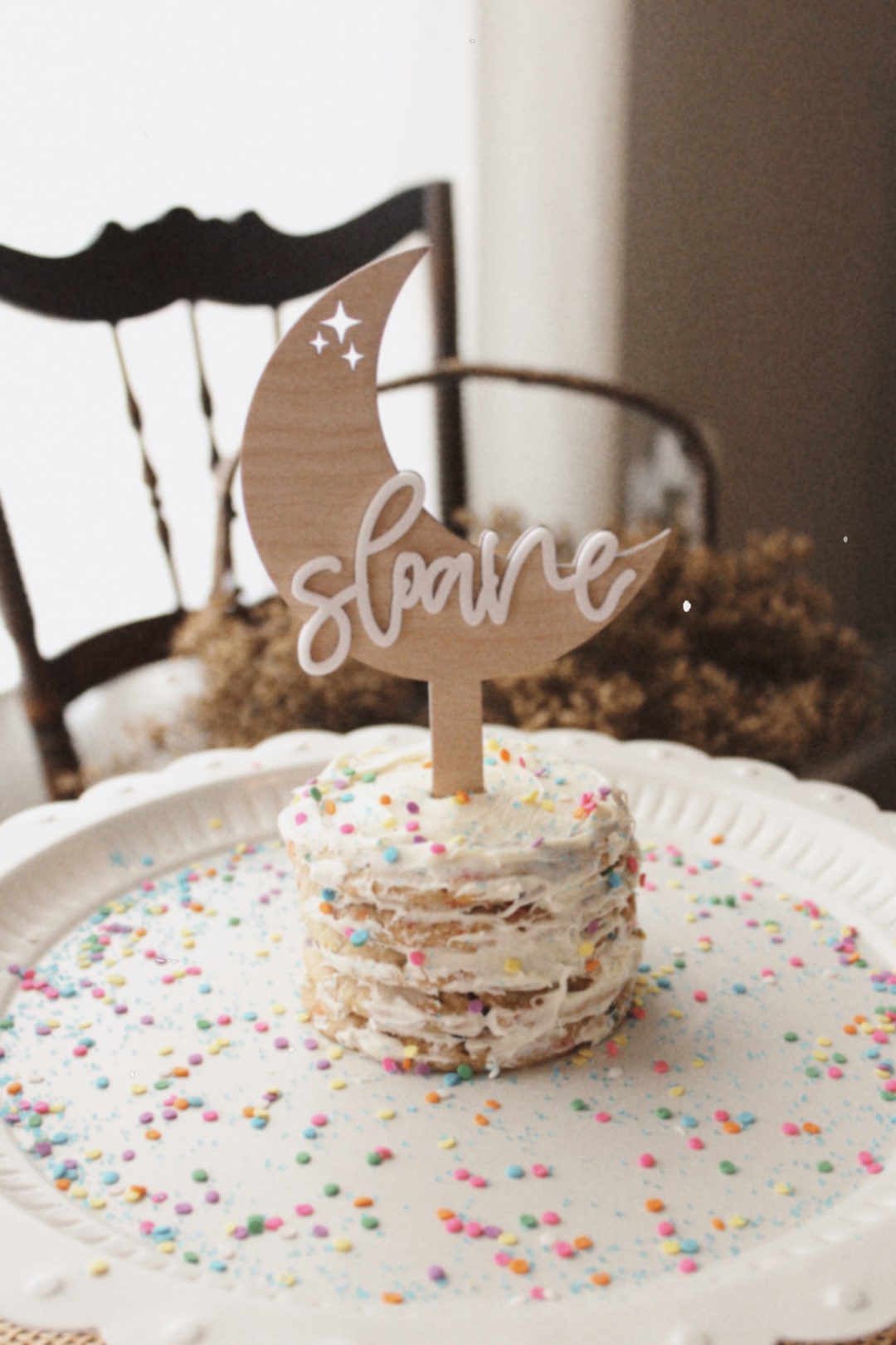 Two the Moon Cake Topper Personalized Moon Cake Topper Two - Etsy