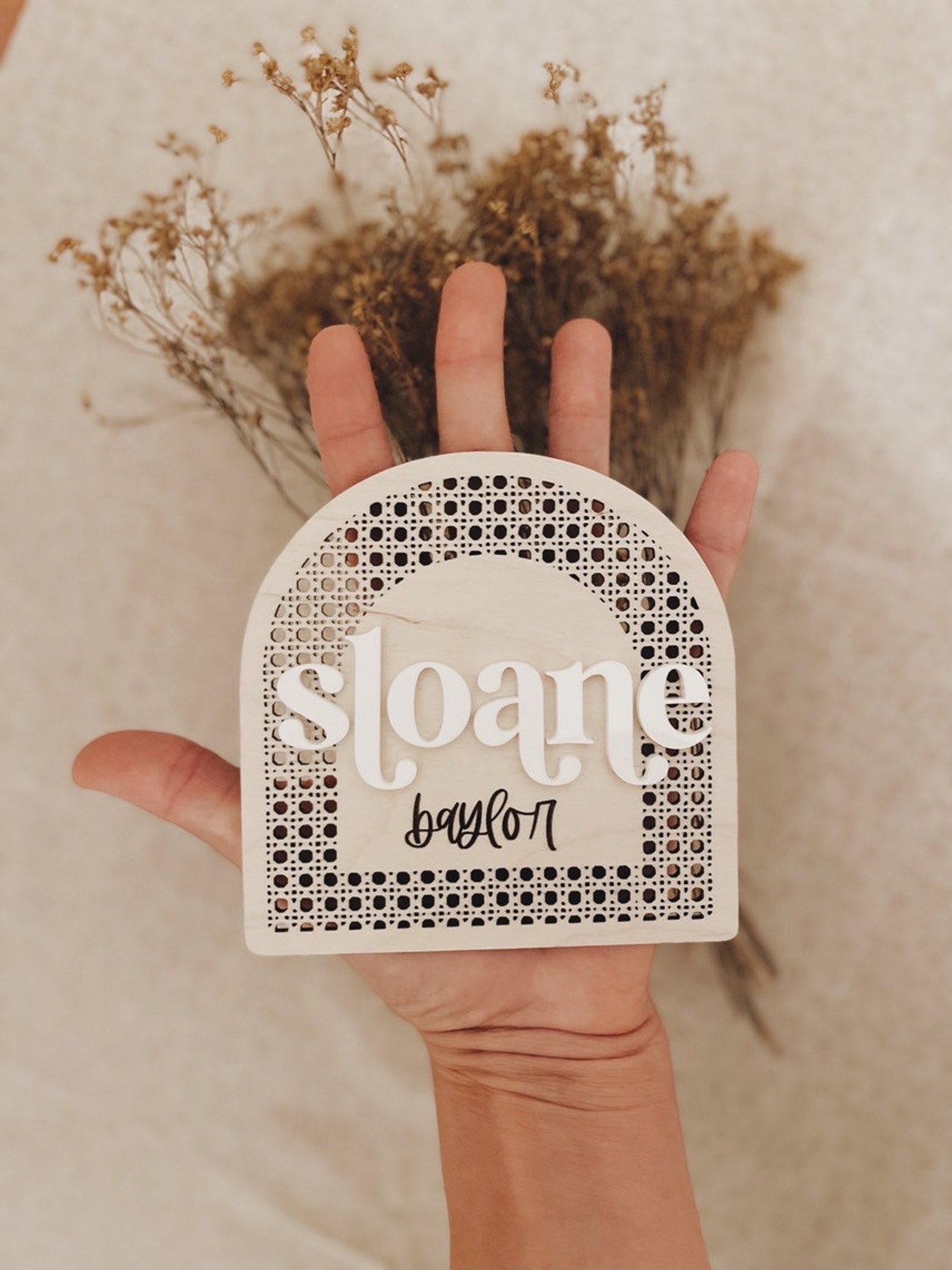 Baby Birth Announcement Sign Boho Baby Arch Name Sign Boho - Etsy