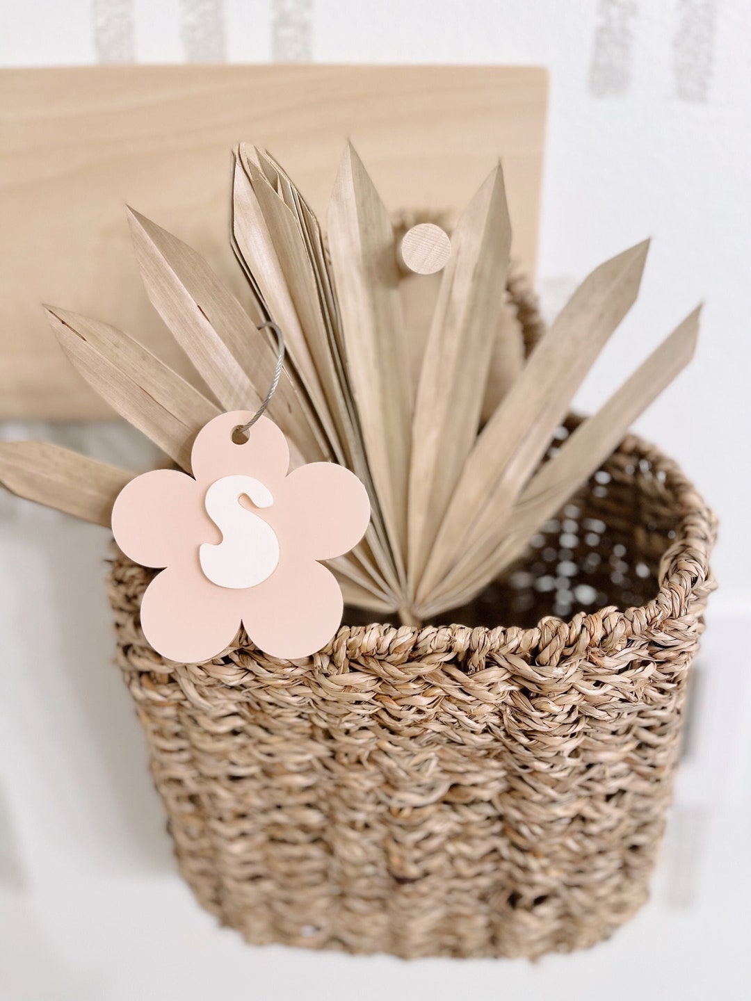 Custom Keychain, Retro Daisy Tag, Backpack Tag, Initial Keychain, Bag ...