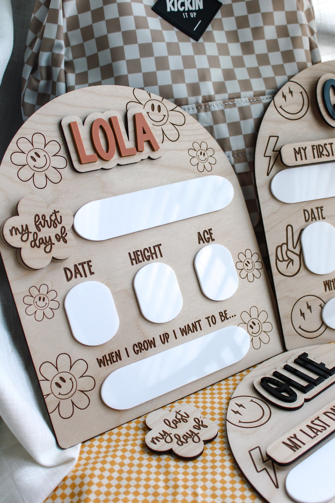 Personalized First and Last Day of School Sign, Reusable Erasable ...