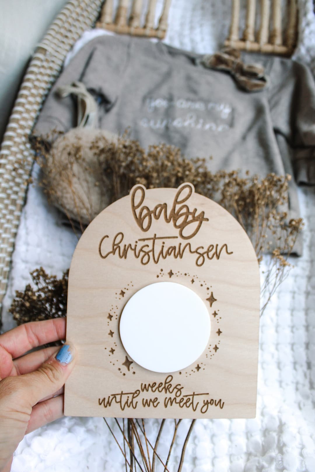 Personalized Baby Arrival Countdown Sign, Pregnancy Gift, Baby Shower ...