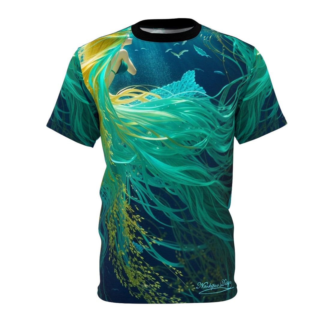 Unisex Cut & Sew Tee Mesmerized Mermaid Design by Nankipoo AOP - Etsy