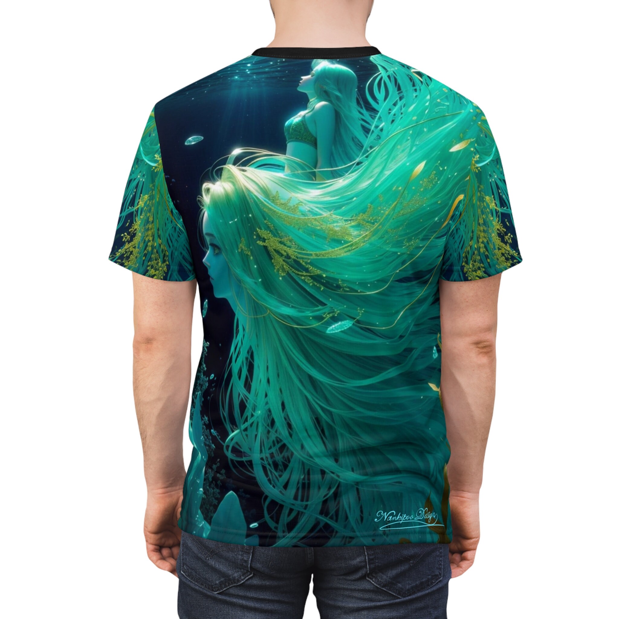 Unisex Cut & Sew Tee Mesmerized Mermaid Design by Nankipoo AOP - Etsy