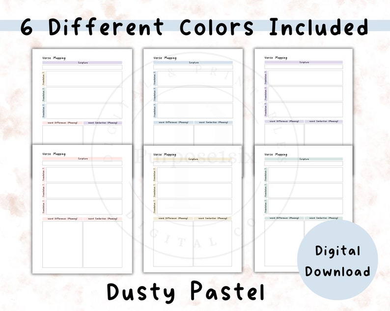 PRINTABLE, Bible Verse Mapping Template, Bible Study Template, Faith ...