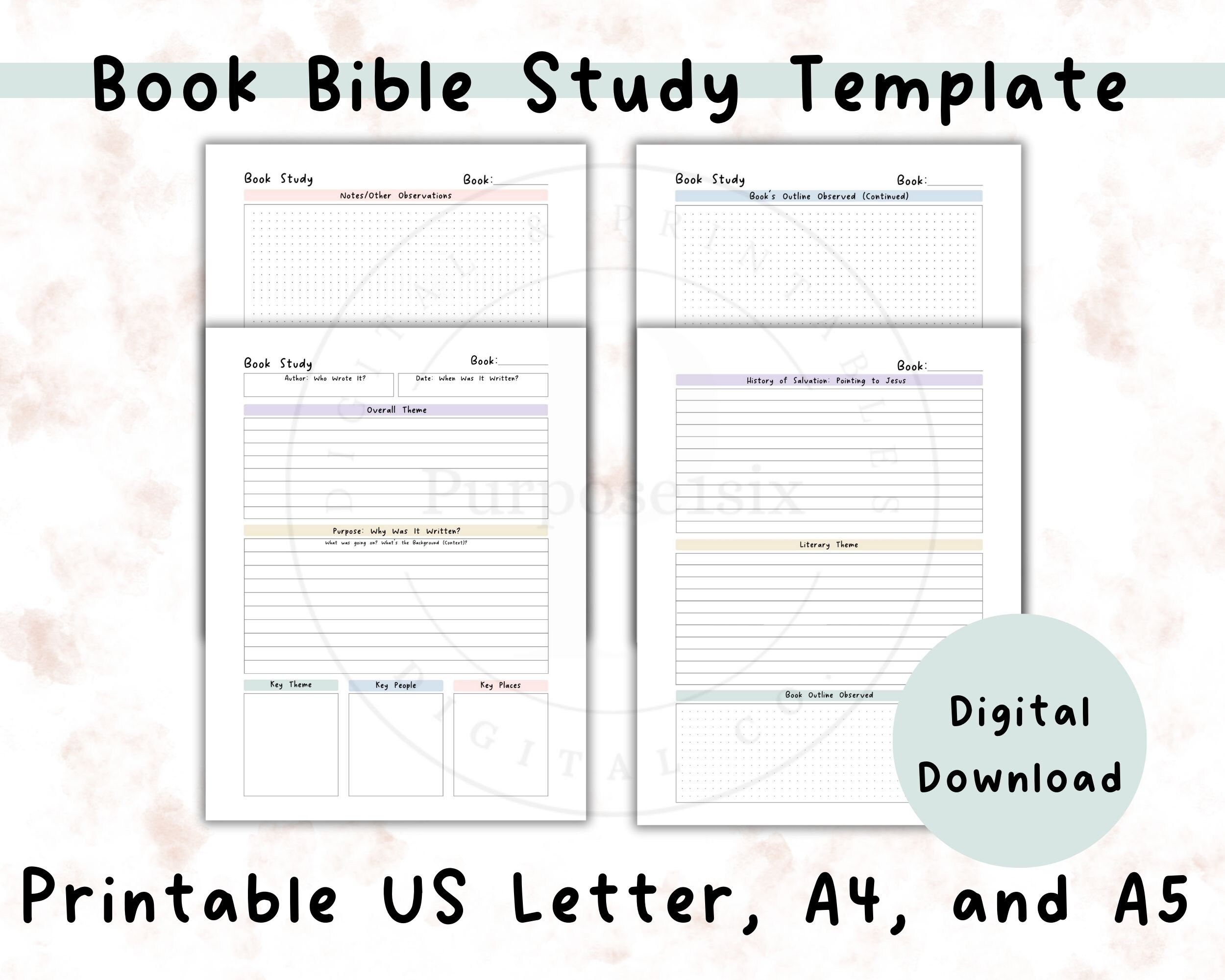PRINTABLE, Books Bible Study Worksheet, Christian Daily Devotional ...