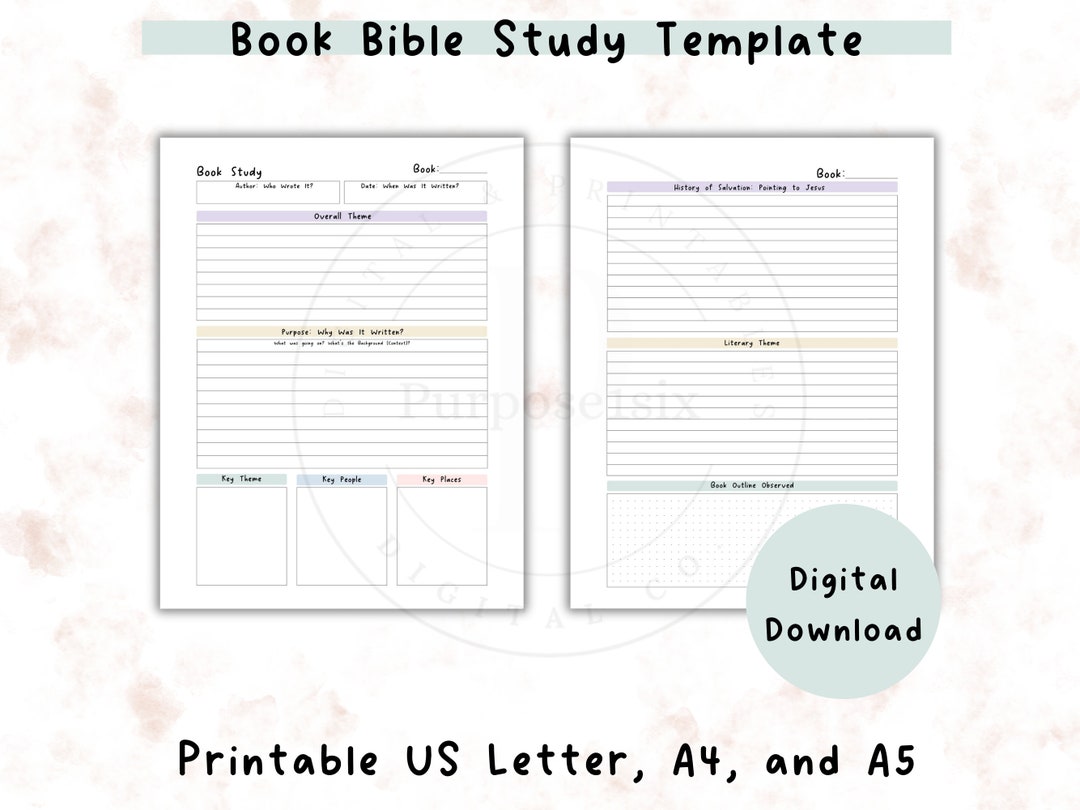 PRINTABLE, Books Bible Study Worksheet, Christian Daily Devotional ...