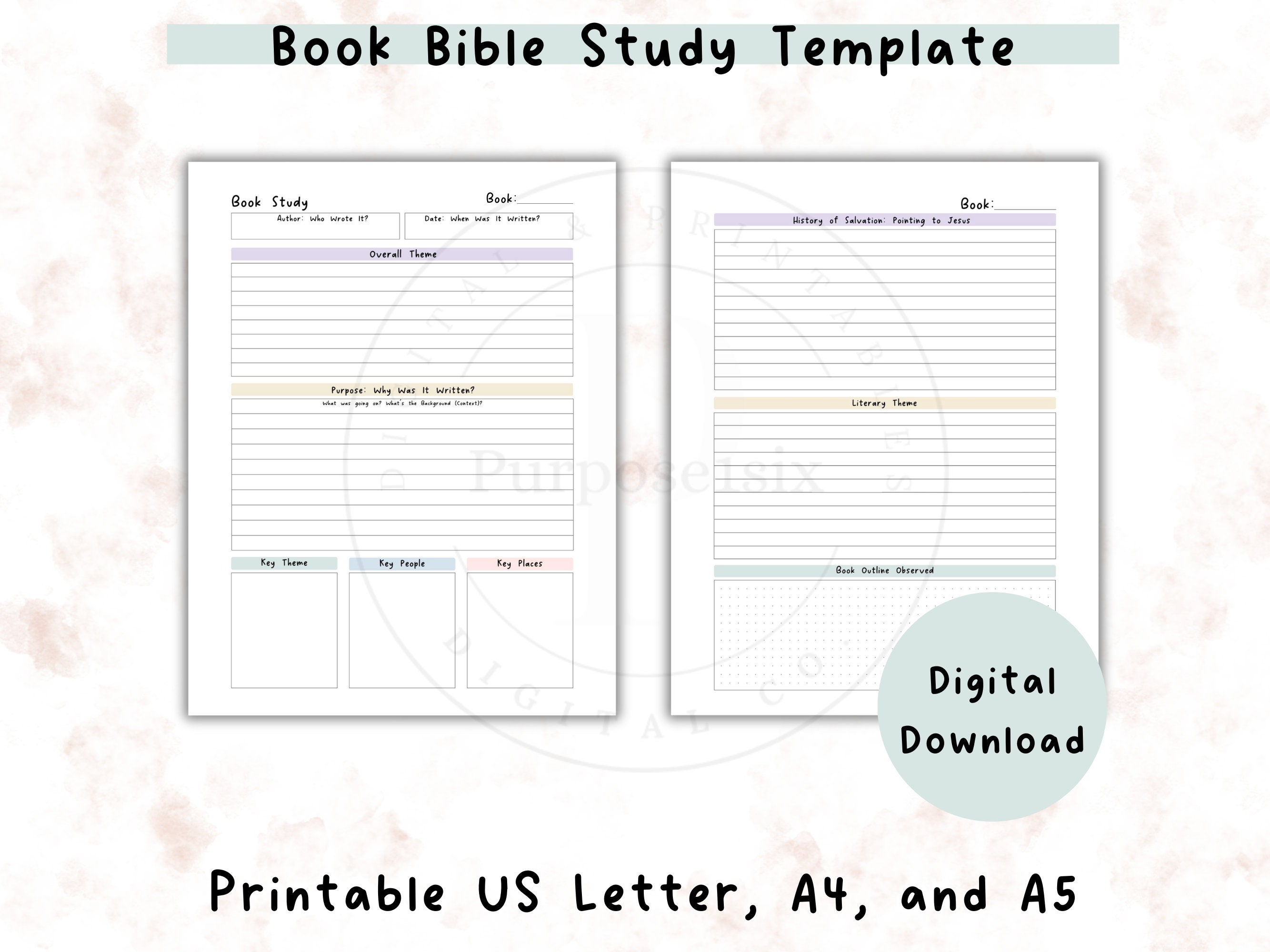 PRINTABLE, Books Bible Study Worksheet, Christian Daily Devotional ...