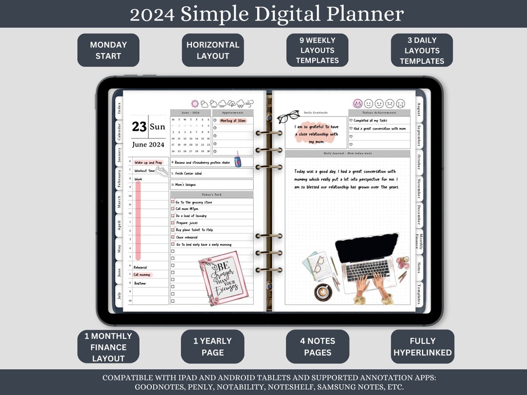 HYPERLINK Digital Planner, 2024 Simple Digital Planner, 2024 Digital ...