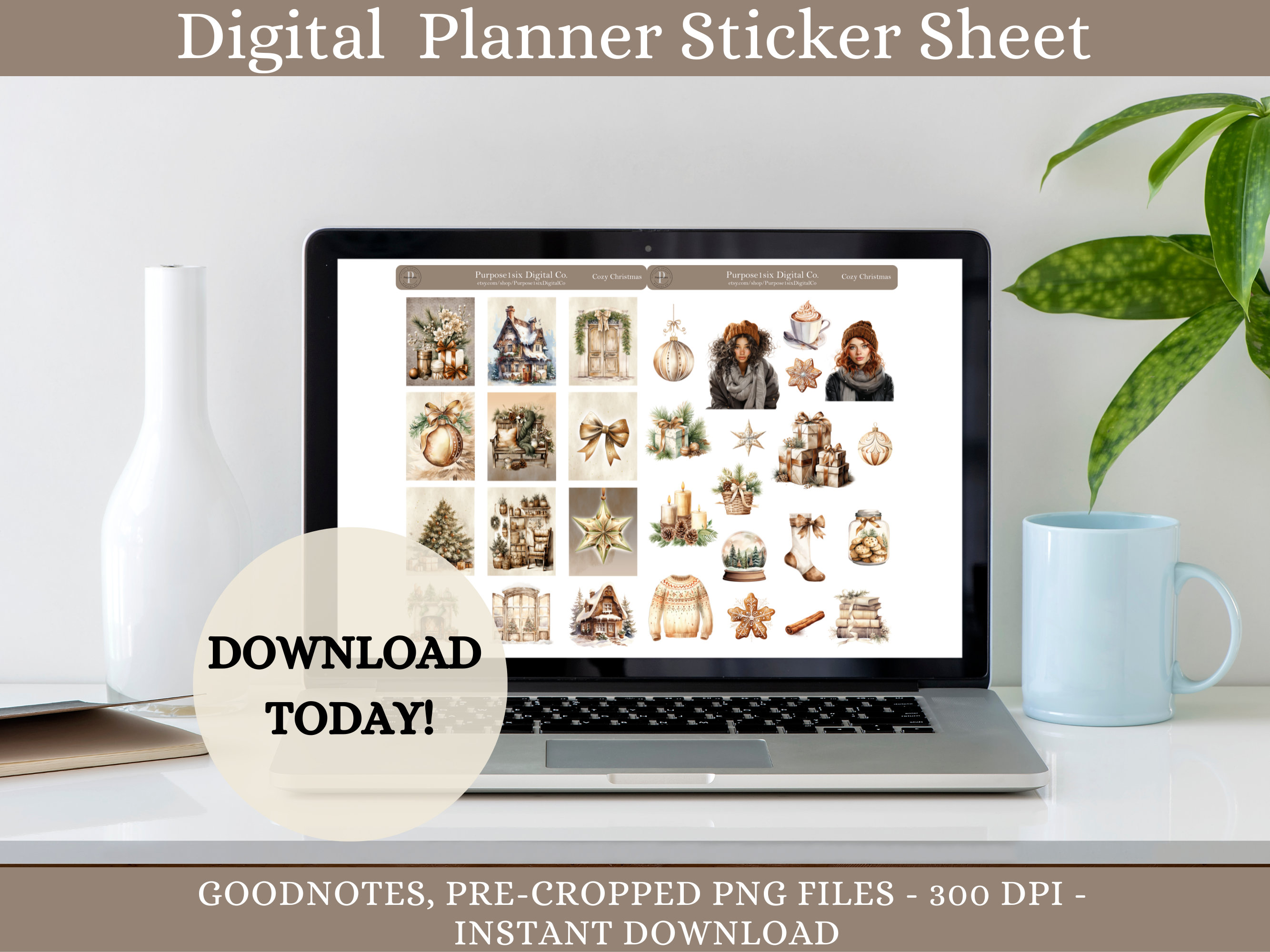 GOODNOTES, PRECROPPED Digital Sticker, December Digital Stickers ...