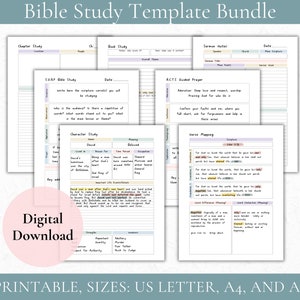 Bible Study Bundle, Bible Study Printable, Bible Character Study, Verse ...