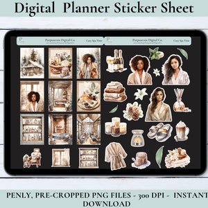 PENLY, Cozy Spa Time, Precropped Digital Stickers, January Stickers ...