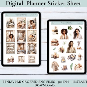 PENLY, Cozy Spa Time, Precropped Digital Stickers, January Stickers ...