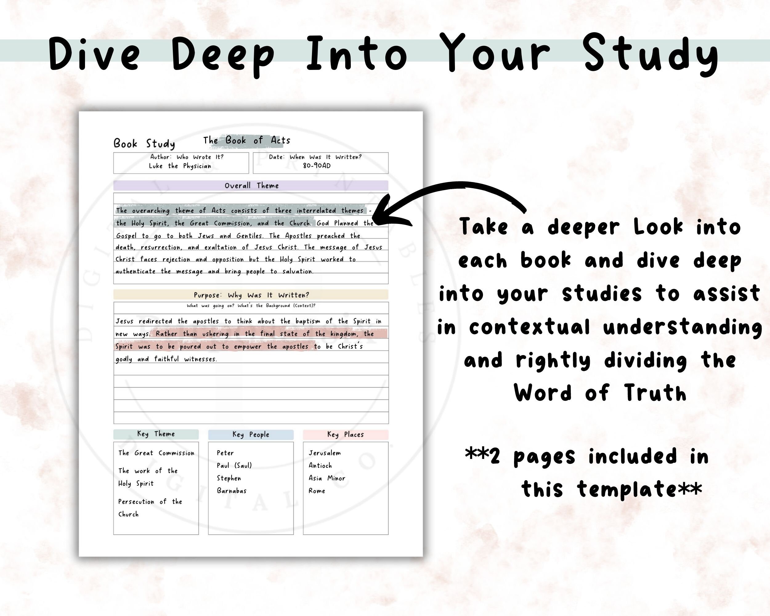 PRINTABLE, Books Bible Study Worksheet, Christian Daily Devotional ...