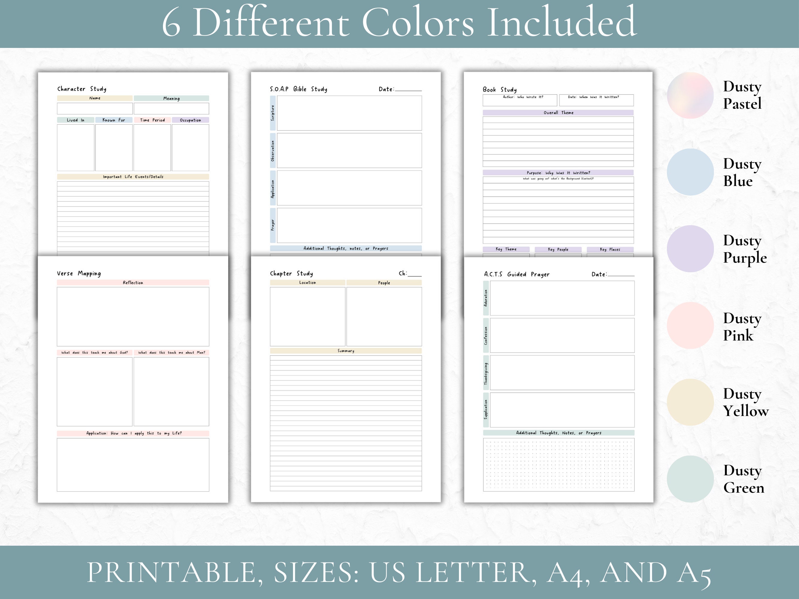 Bible Study Bundle, Bible Study Printable, Bible Character Study, Verse ...