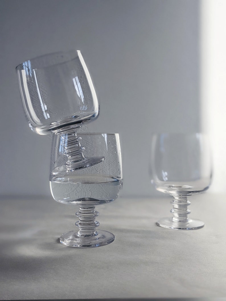 MCM Style Wine Glasses Mid-century Modern Minimalist - Etsy