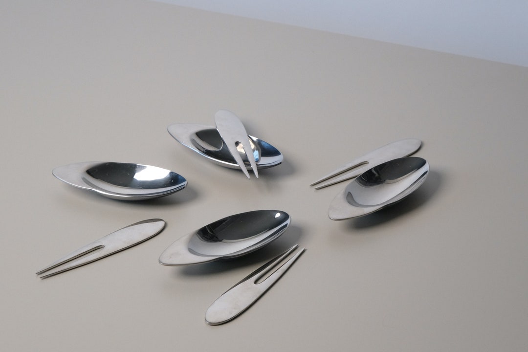 MCM Gense Appetize Starter Set Set of 4 Stainless Steel Spoon and Fork ...