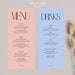 Bright & Colorful Wedding Menu | Printable Bright and Modern Instant ...