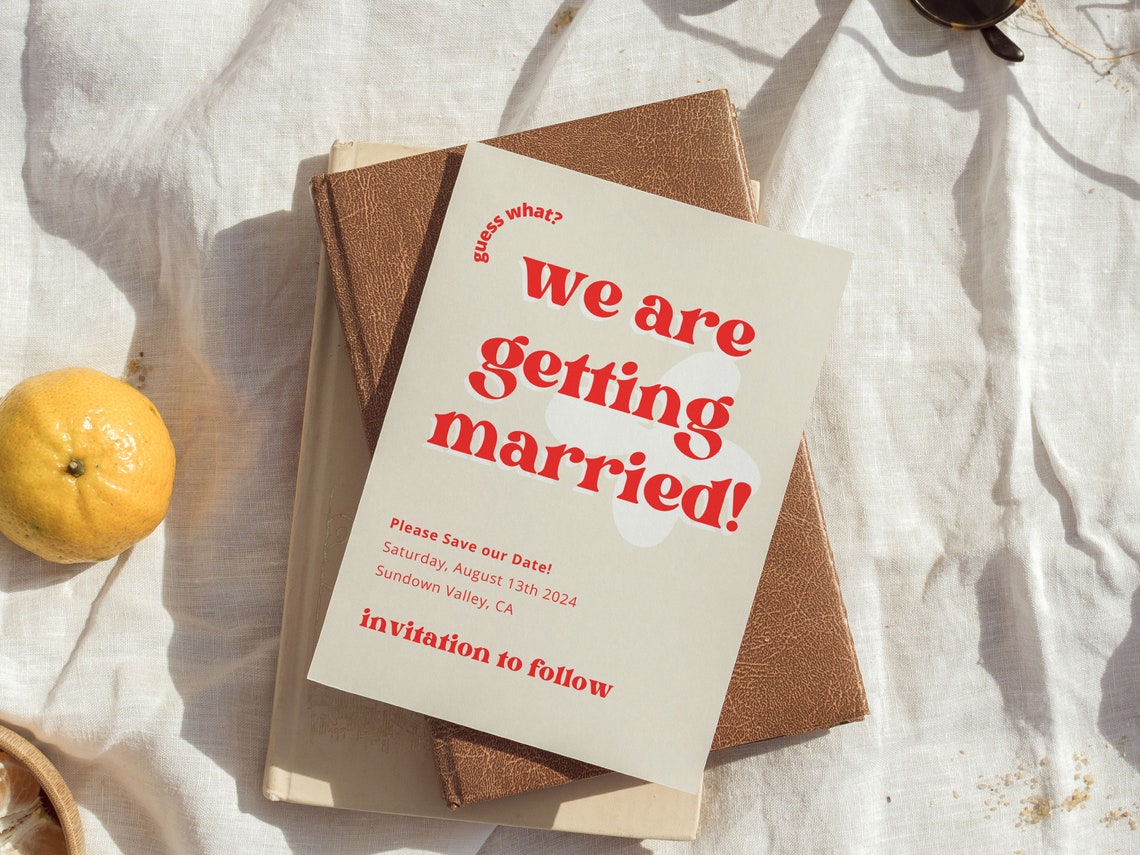 Colorful Retro Themed Save the Date Printable Floral Wedding | Etsy