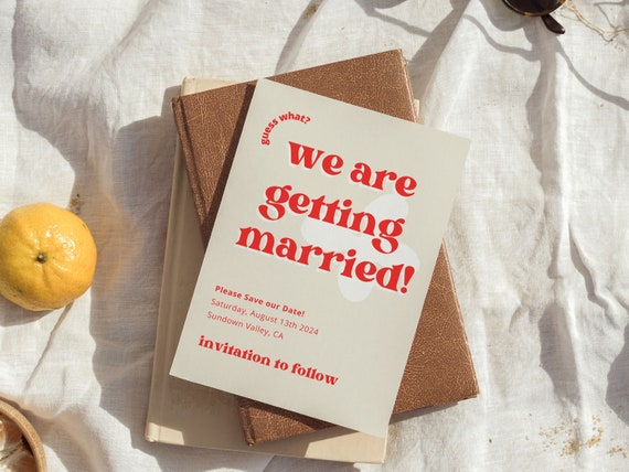 Colorful Retro Themed Save the Date Printable Floral Wedding | Etsy