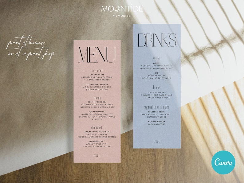 Bright & Colorful Wedding Menu | Printable Bright and Modern Instant ...