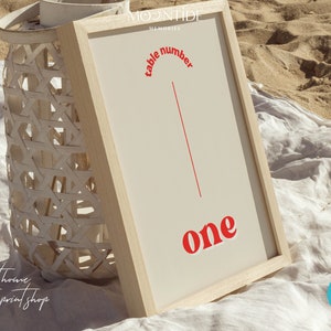 Colorful Retro Wedding Table Number Sign | Boho Wedding Table Number ...