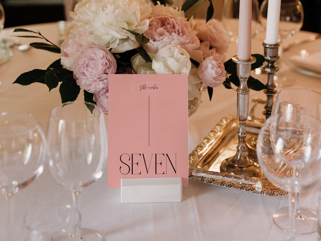 Bright & Colorful Wedding Table Number Sign | Pastel Wedding Table ...