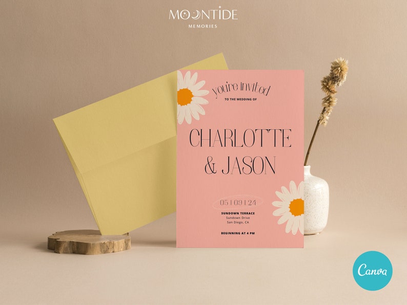 Colorful & Fun Wedding Invitation Set Printable Floral | Etsy