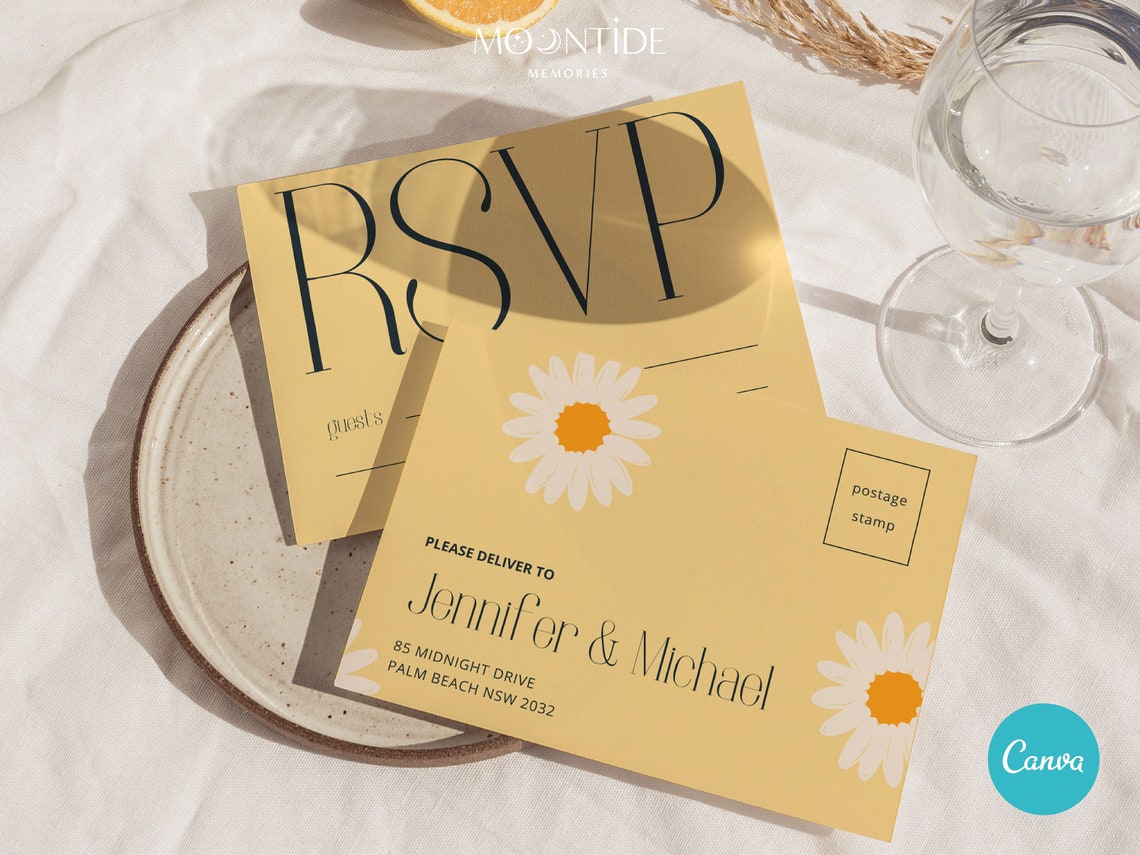 Colorful & Fun Wedding Invitation Set Printable Floral | Etsy