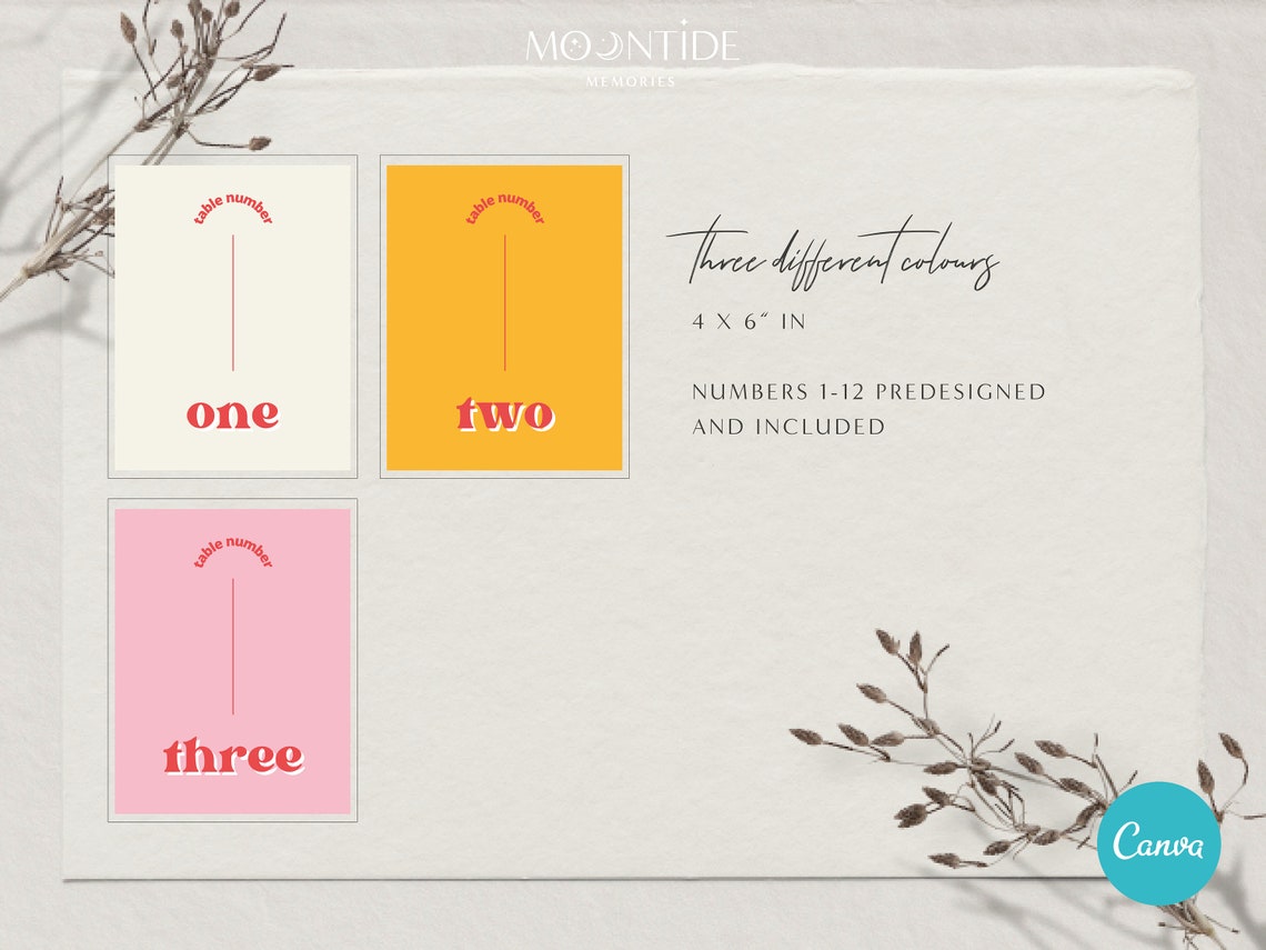 Colorful Retro Wedding Table Number Sign Boho Wedding Table - Etsy