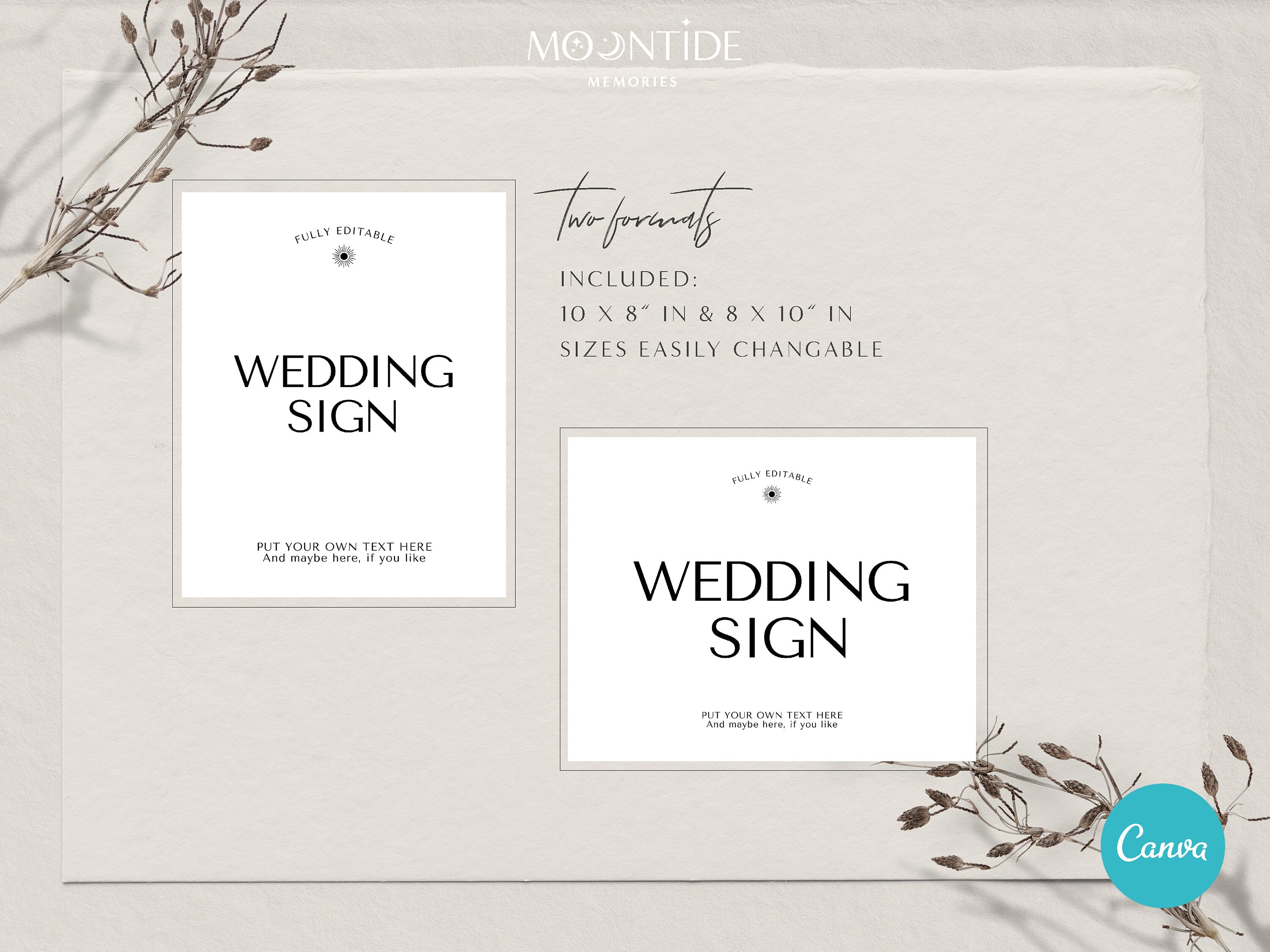 FULLY EDITABLE Wedding Sign Printable Wedding Sign Template Modern ...