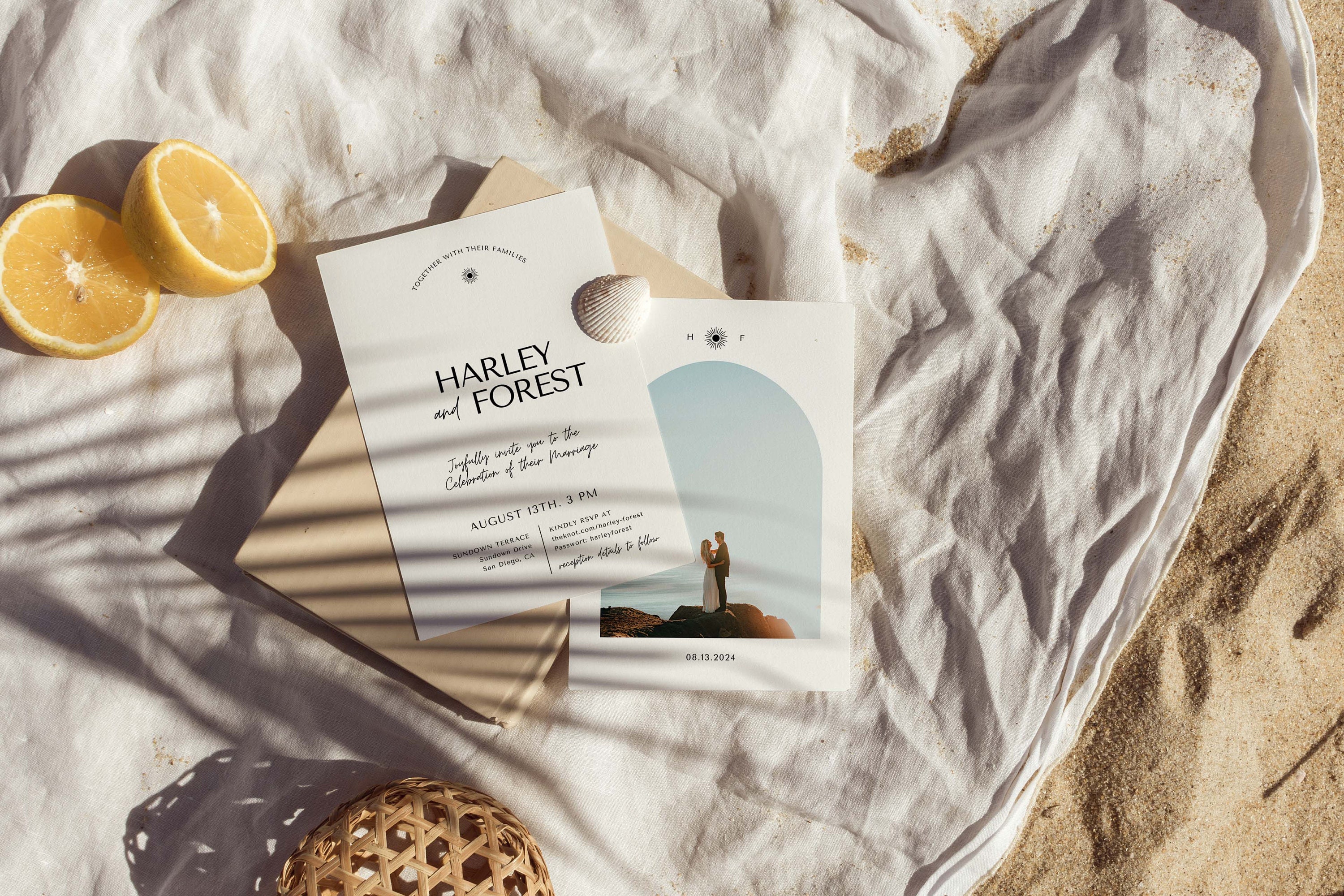 Clean and Modern Wedding Invitation Template Editable Minimalist ...