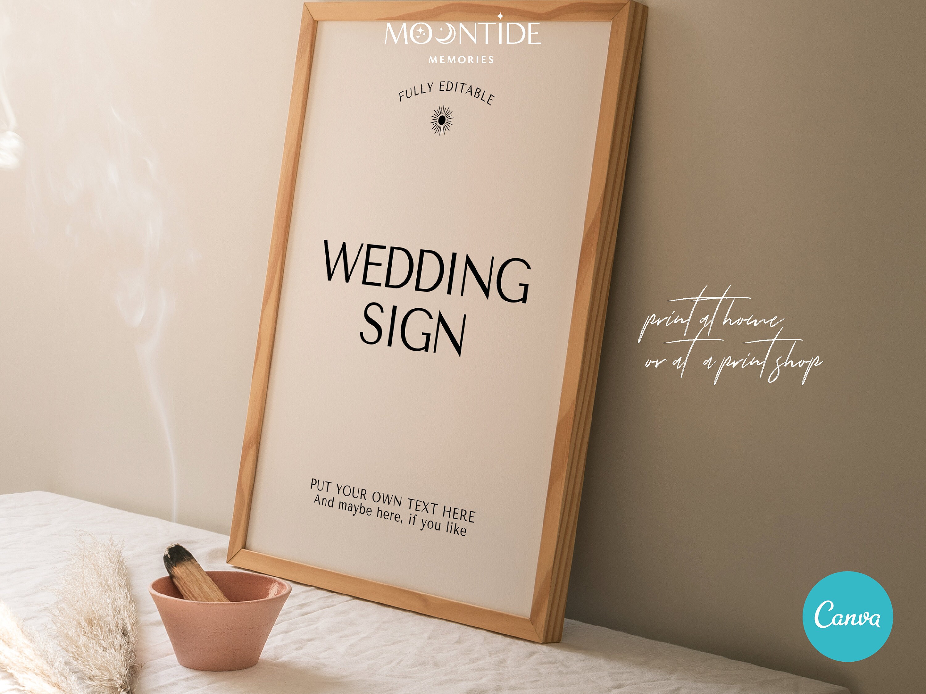 FULLY EDITABLE Wedding Sign Printable Wedding Sign Template Modern ...