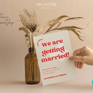 Colorful Retro Themed Save the Date | Printable Floral Wedding ...