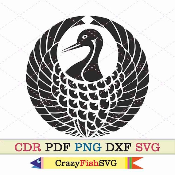 Crane Japan Clipart Svg Bird - Etsy