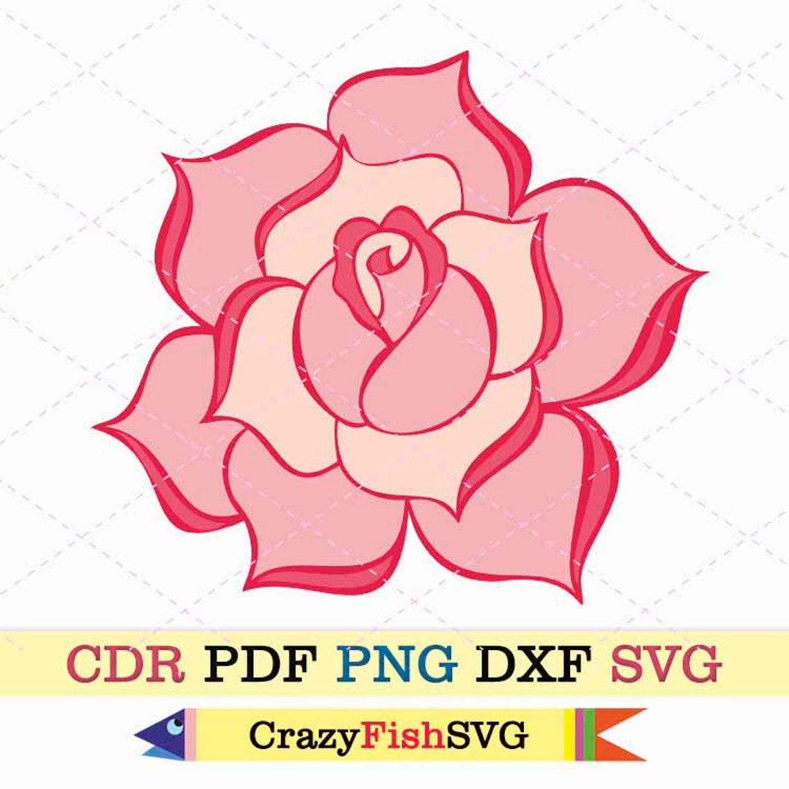 Rose Svg Clipart Png Vector Cut File Silhouette Botanical - Etsy