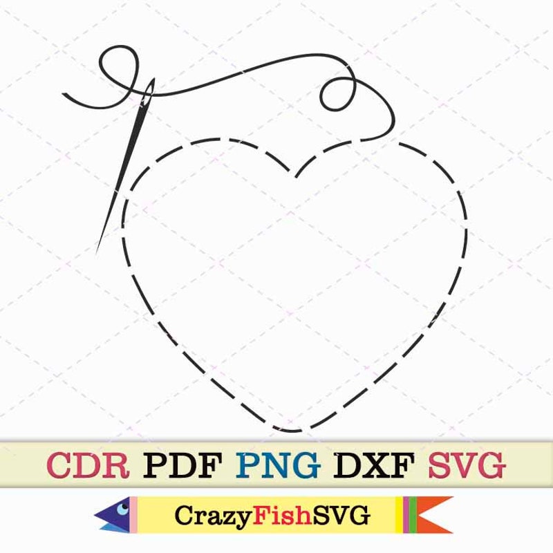 Sewing Needle Heart Svg - Etsy