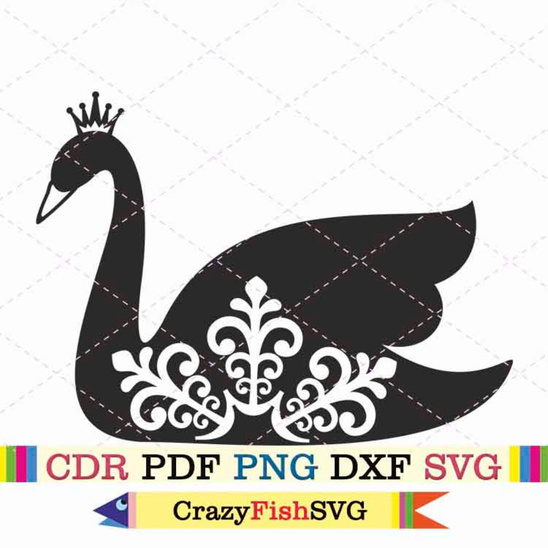 Swan Princess Svg Bird Crown Cute Animal Beautiful - Etsy