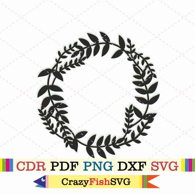 Floral Wreath Svg Circle Frame Clipart Botanical Frame Png Border - Etsy