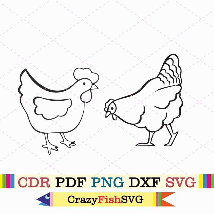 Chickens Lady Hen Svg Crazy Png Clipart Farm Animal Funny Dxf - Etsy