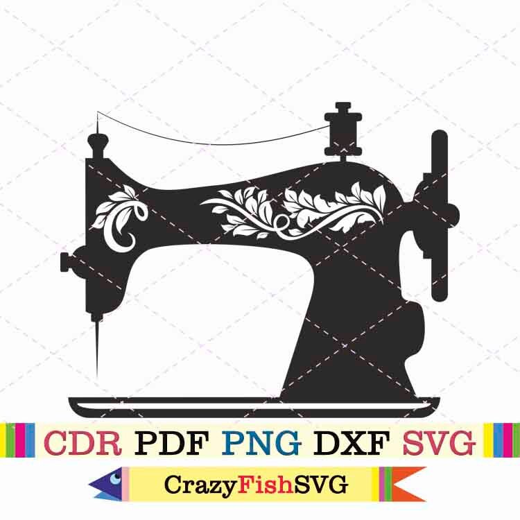 Sewing Machine Svg Crafty Vintage Silhouette Designer - Etsy