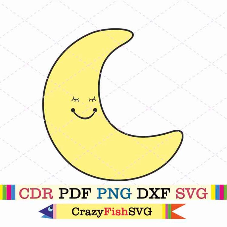 Moon and Star Svg Kawaii Clipart Clipart Cricut Png Baby Shower - Etsy