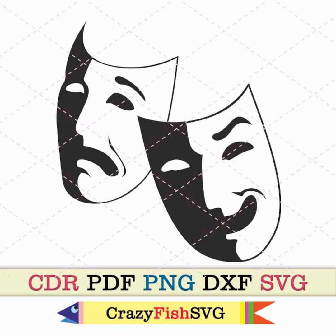 Theatre Mask Svg Art Drama - Etsy