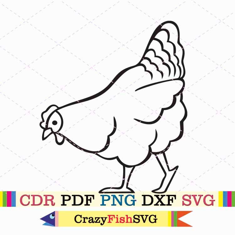 Chickens Lady Hen Svg Crazy Png Clipart Farm Animal Funny Dxf - Etsy
