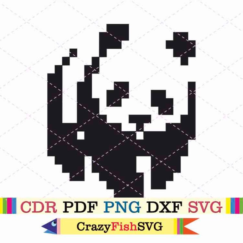 Panda clipart svg png oso linda silueta - Etsy México