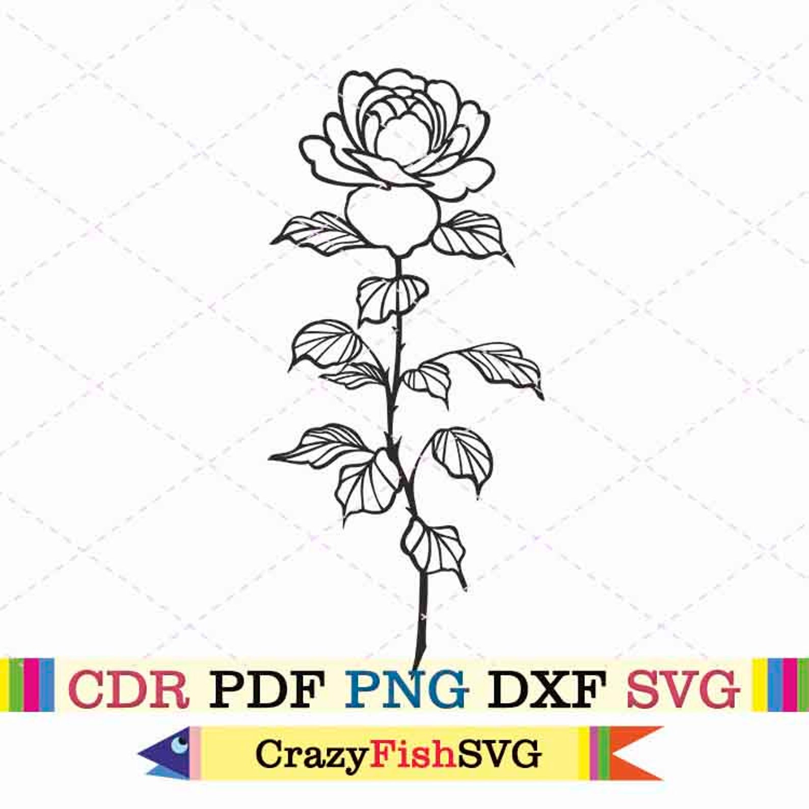 Roses Svg Clipart Vector Png Cut File Botanical - Etsy