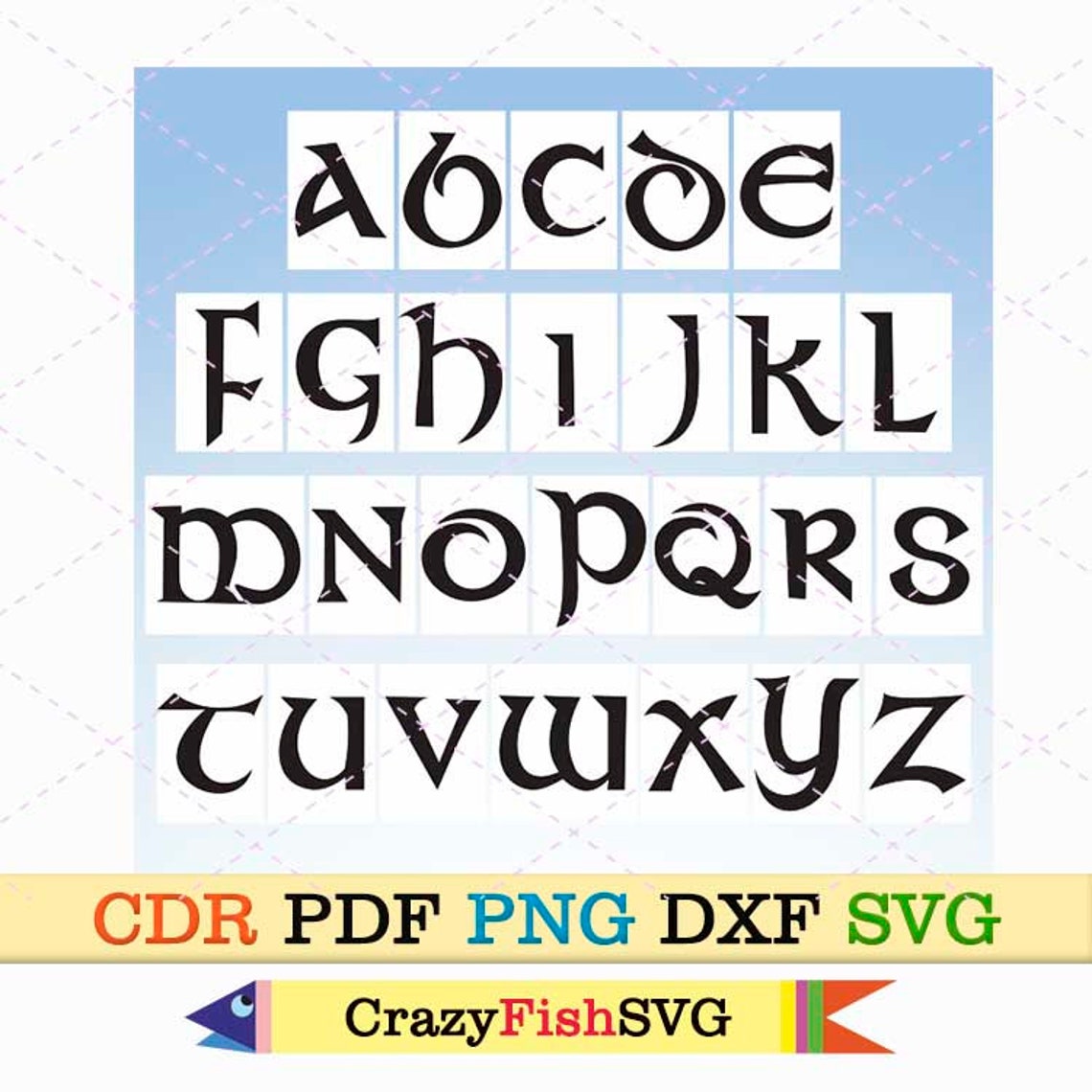 SVG Letters Celtic Decorative Alphabet - Etsy