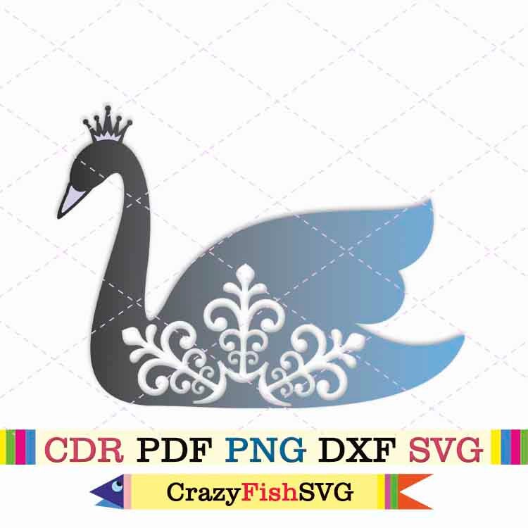 Swan Princess Svg Bird Crown Cute Animal Beautiful - Etsy