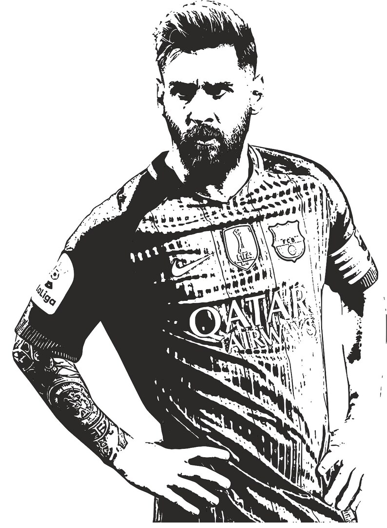 Lionel Messi Svg. Vector Art. Messi File for Engraving, Printable ...