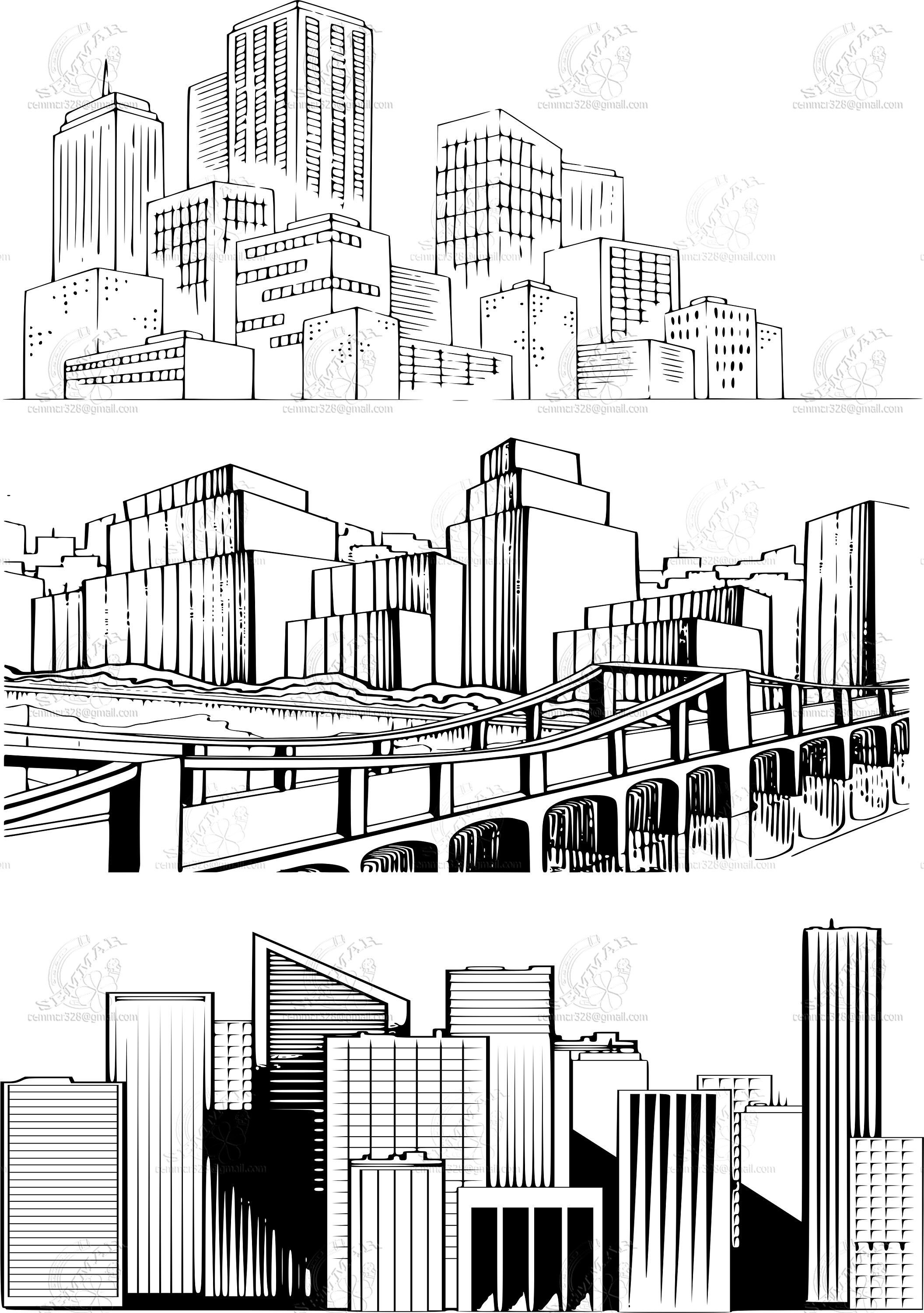 Buildings Svg. Digital File. File for Laser, Textile Printer, CNC. Pdf ...